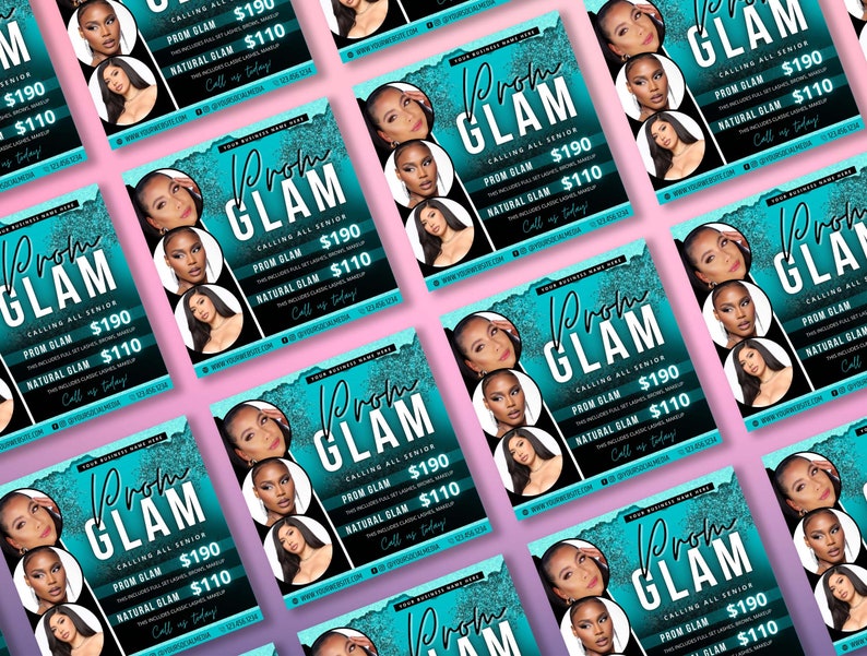 Prom Glam Editable Social Media Flyer Make-up Glam Prom - Etsy