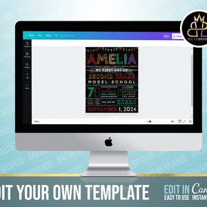 First Day of School, Chalkboard Back to School Sign, First Day or Last ...