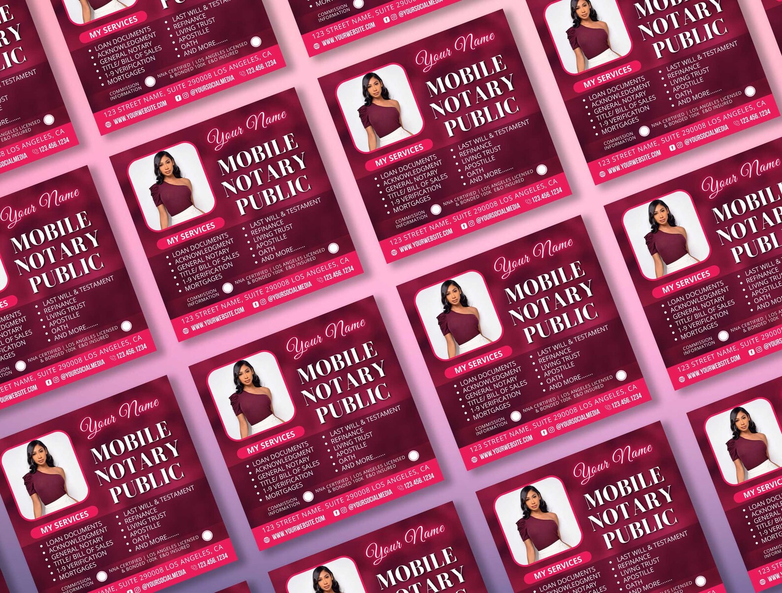 Notary Public Service Flyer Template, Notary Social Media Flyer ...