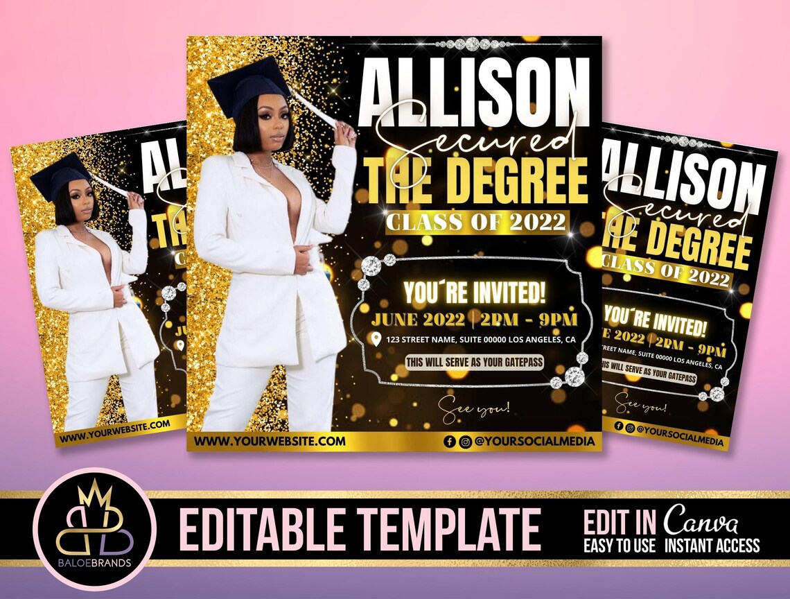 Graduation Party Graduation Flyer Editable Template - Etsy