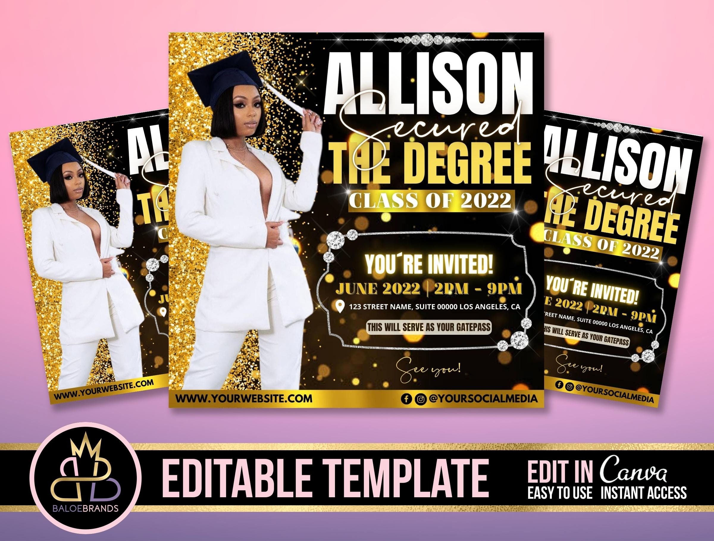 Graduation Party Graduation Flyer Editable Template - Etsy