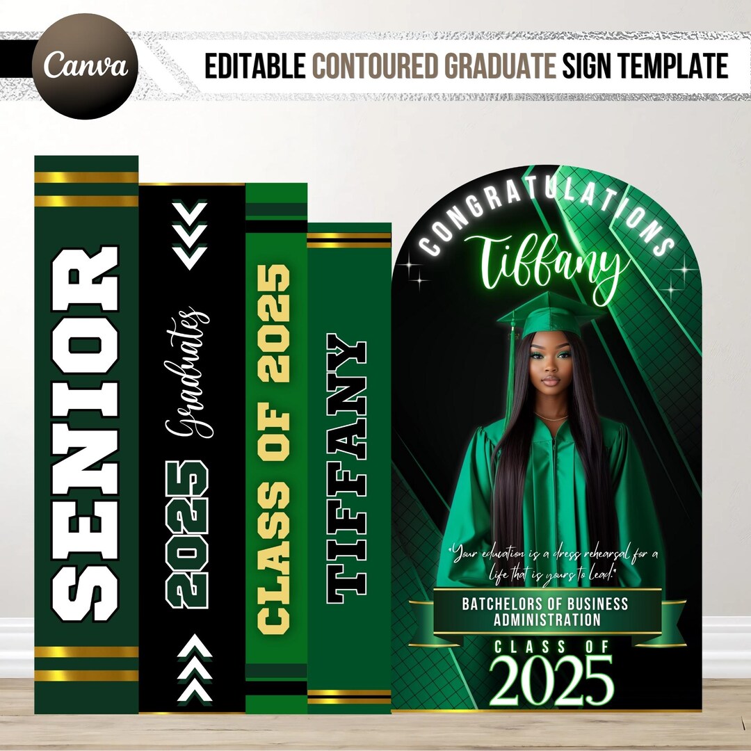 Custom Graduation Decor, Graduation Books Editable Canva, Graduate ...