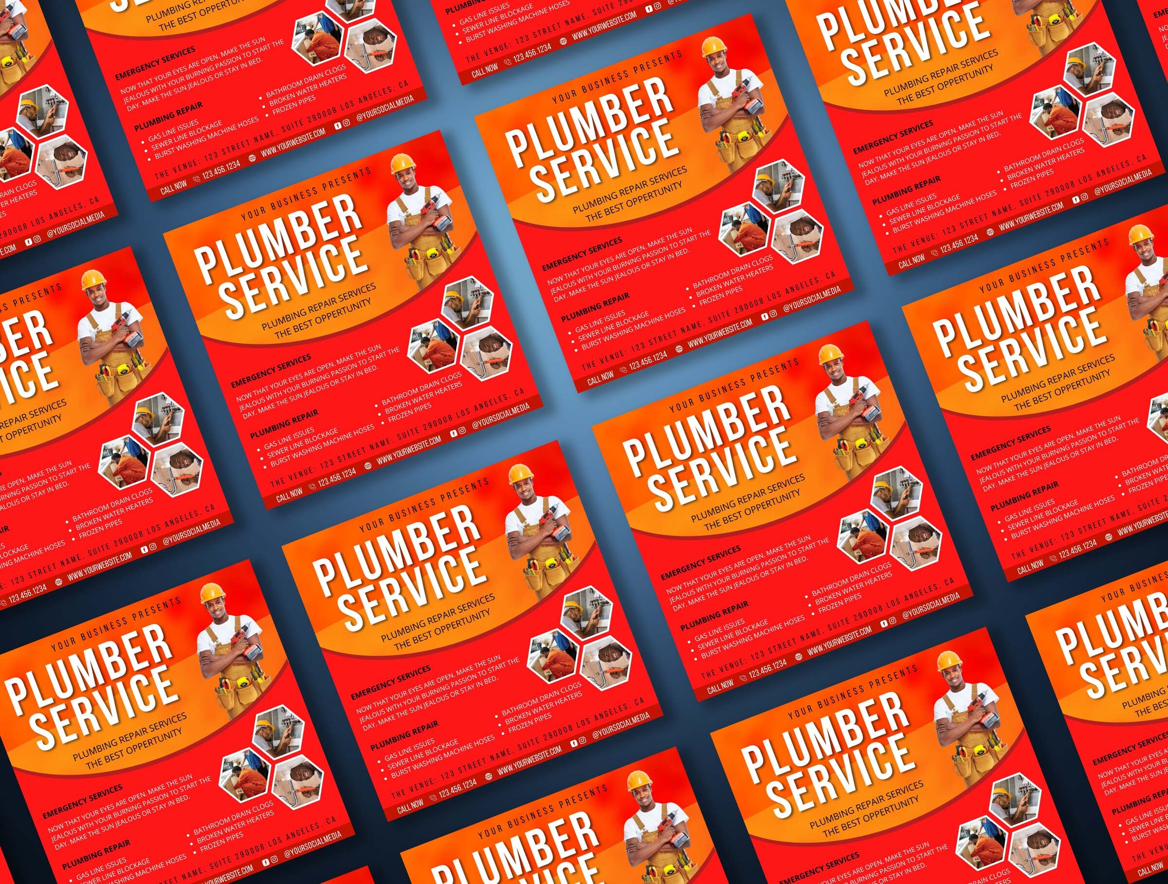 Plumbing Flyer DIY Canva Plumbing Flyer Template Editable - Etsy