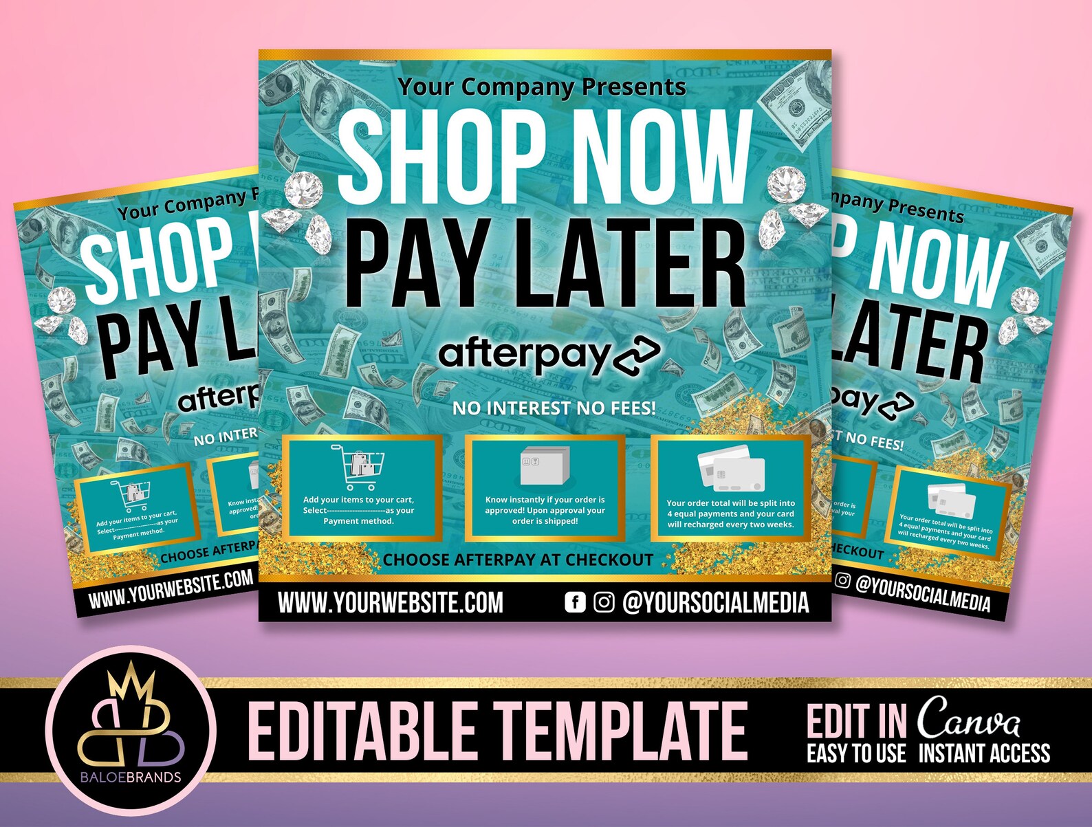 AFTERPAY Flyer Instagram Flyer Buy Now Pay Later Flyer Sale | Etsy
