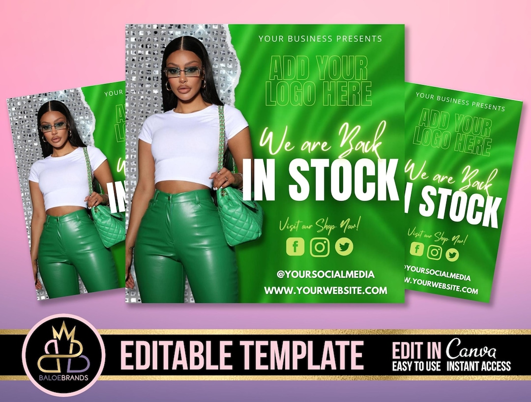 Restock Flyer, DIY Editable Canva Template, Restock Alert New Items ...