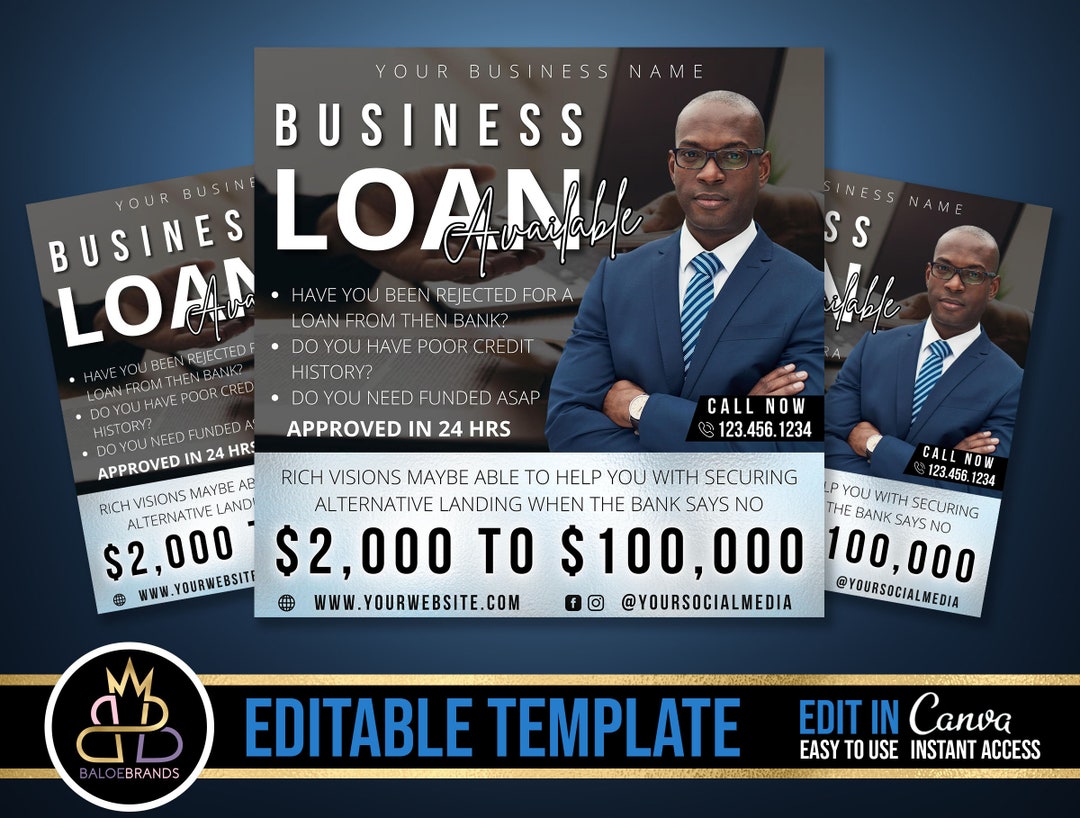 Business Loan Flyer, Small Business Loan Services, Canva Business Flyer ...