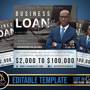 Business Loan Flyer, Small Business Loan Services, Canva Business Flyer ...