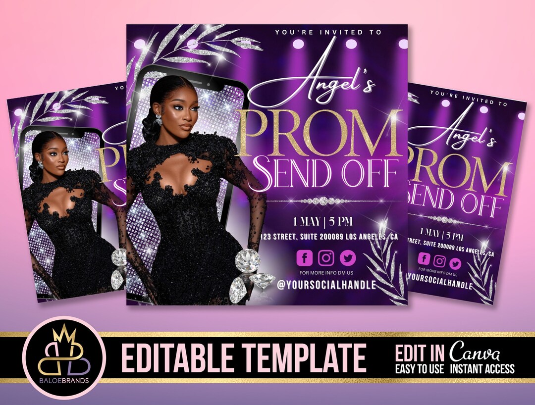 Prom Invitation, Prom Flyer Invite, Graduation Prom, Class of 2022 ...
