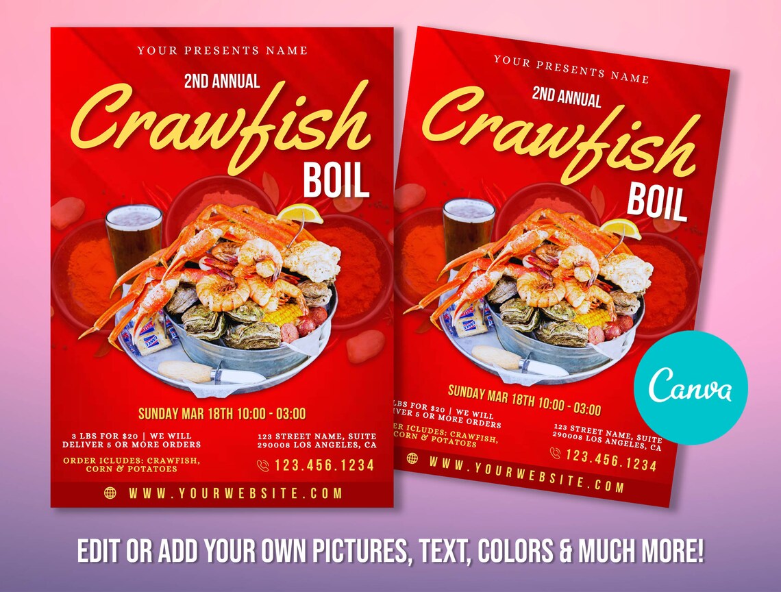 Crawfish Boil Crawfish Boil Flyer Crawfish Boil Invitation | Etsy