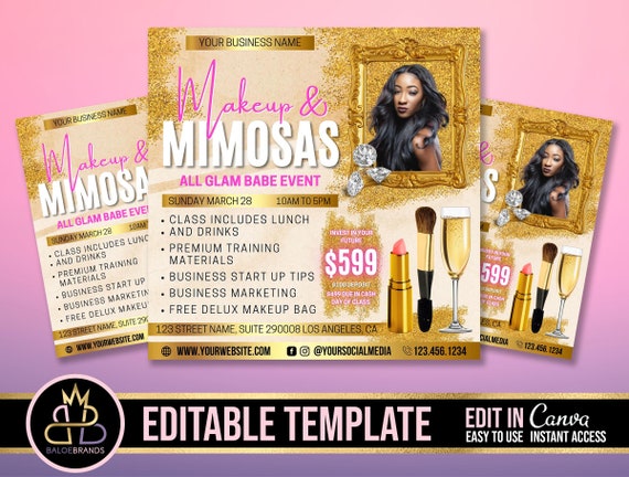 Editable Social Media Flyer Make up Event Make up and - Etsy