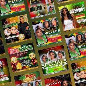 JUNETEENTH FLYER BUNDLE, Sale Flyers, Editable Template, June Teenth ...