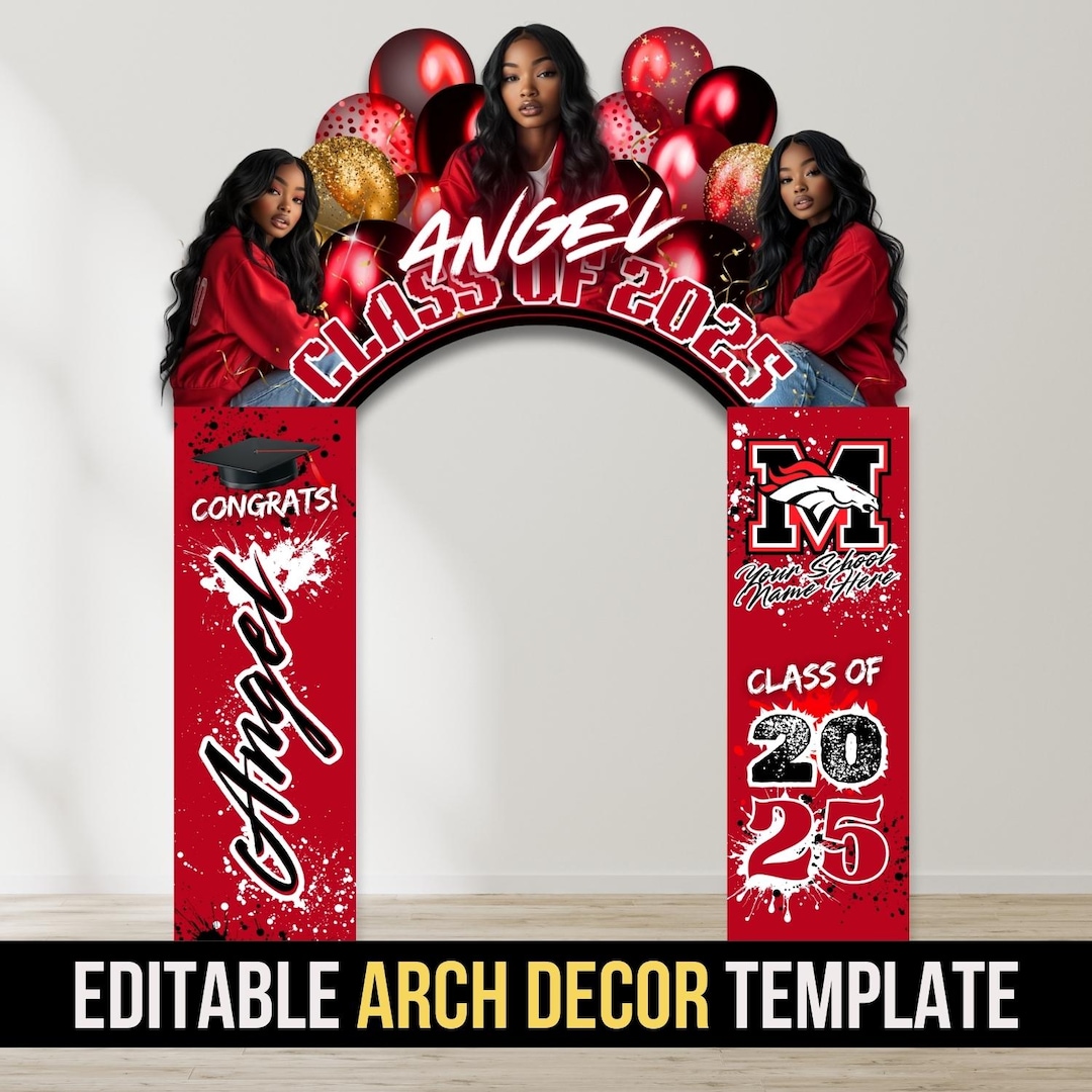 Graduation Arch Decor, Editable Template Grad Decor Party, Digital File ...