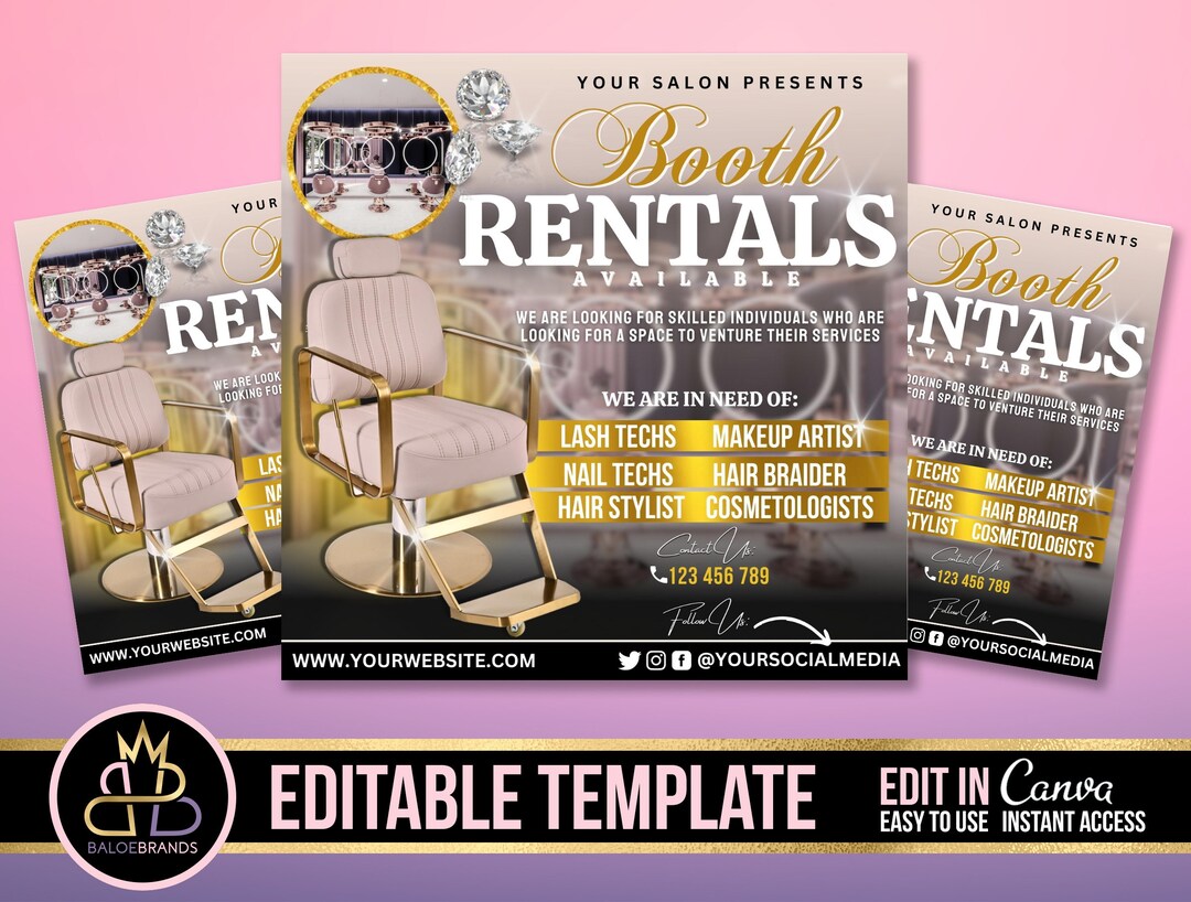 Booth Rental Flyer, Canva Booth for Rent Flyer Template, Editable Canva ...
