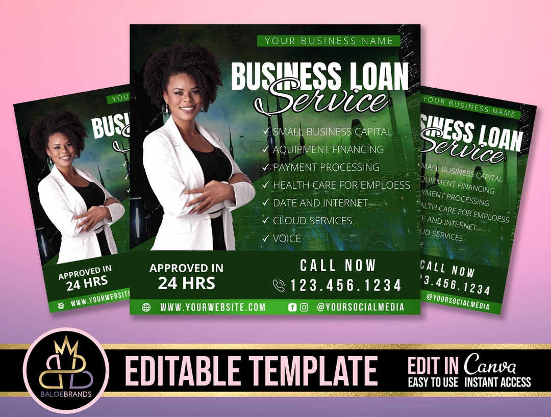 Business Loan Flyer, Small Business Loan Services, Canva Business Flyer ...