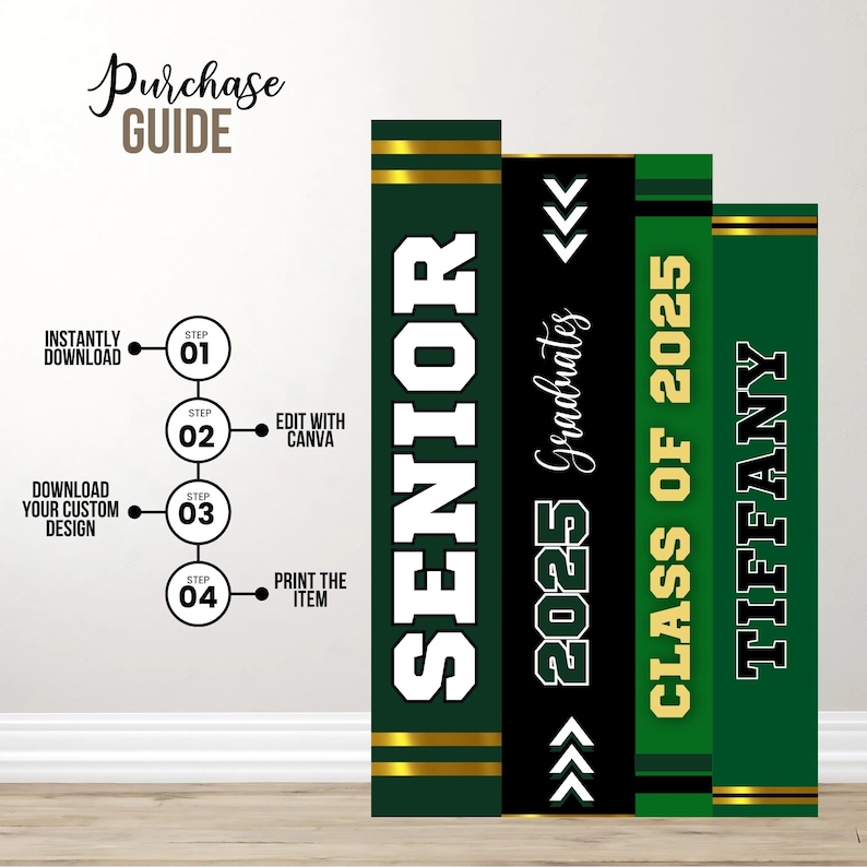 Custom Graduation Decor, Graduation Books Editable Canva, Graduate ...