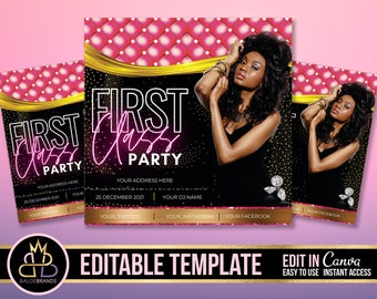 Event Flyer DIY Flyer Template First Class Party Club | Etsy