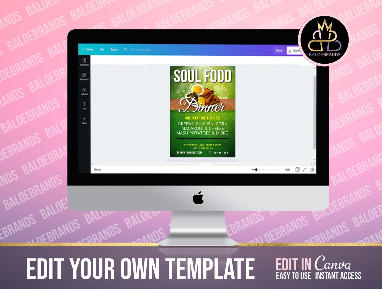 Soul Food Flyer, Editable Template, Food Dinner Fundraising Flyer, Fish ...