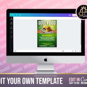 Soul Food Flyer, Editable Template, Food Dinner Fundraising Flyer, Fish ...