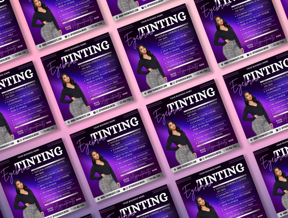 Eyebrow Threading, Editable Flyer Template, Instagram Social Media ...