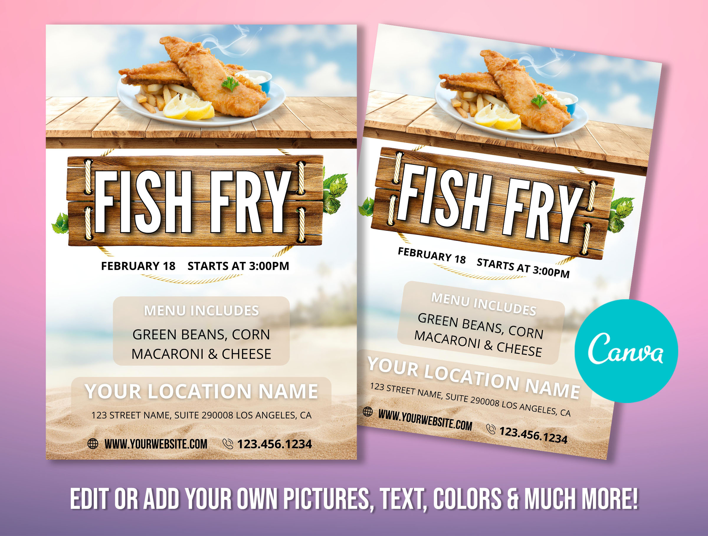 Fish Fry Flyer Powerpoint Template