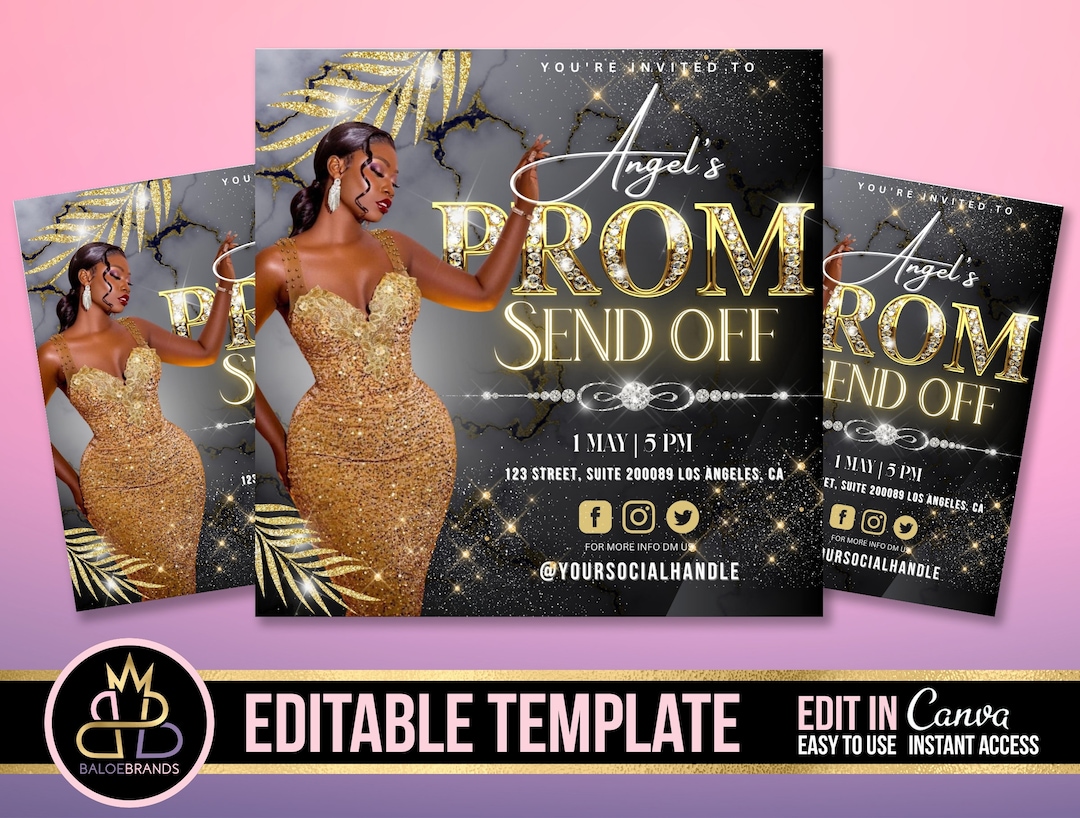 Prom Invitation, Prom Flyer Invite, Graduation Prom, Class of 2022 ...