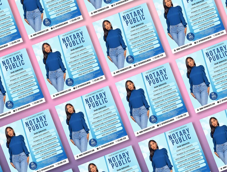 Notary Public Service Flyer Template, Notary Social Media Flyer ...