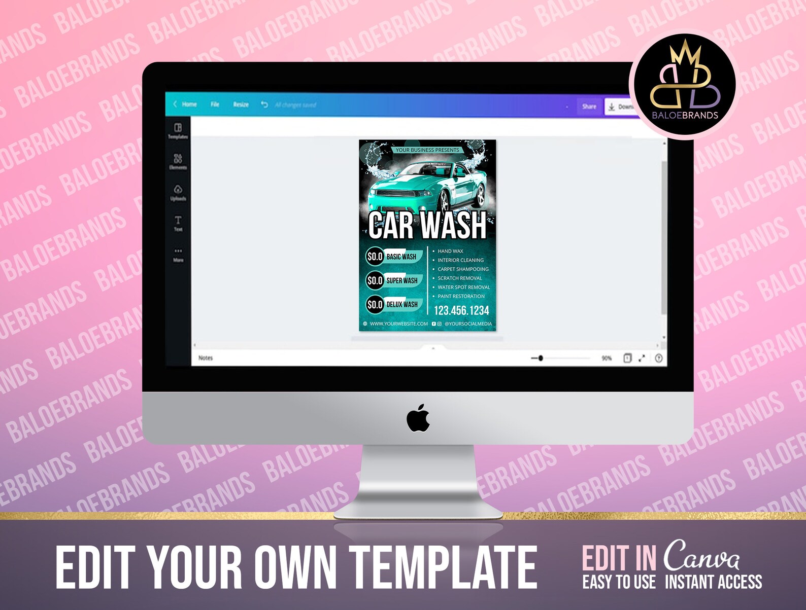 Car Wash Flyer, Editable Template, Car Detailing Flyer, Car Wash Post ...