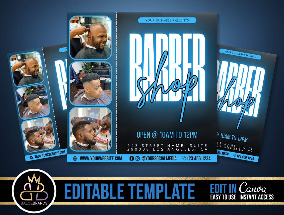 Barber Shop Template Barber Editable Template Hair Cut - Etsy