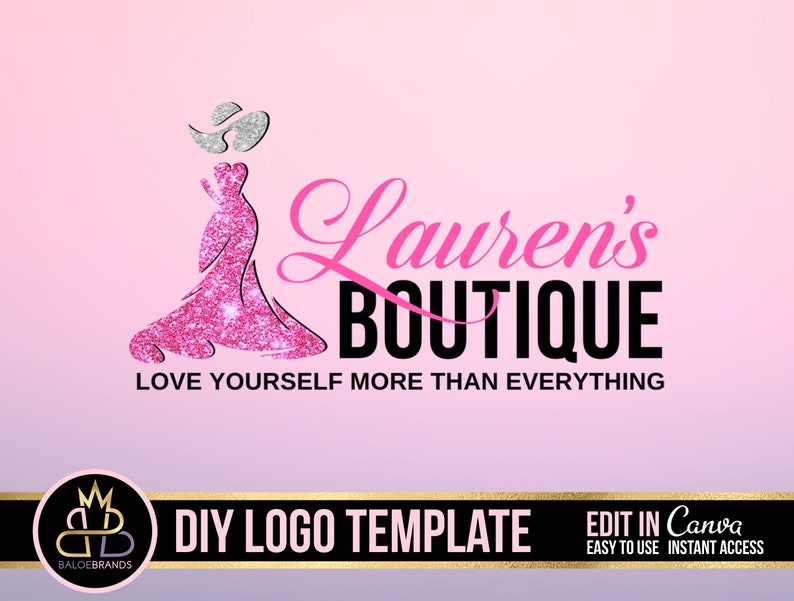 BOUTIQUE LOGO TEMPLATE, Canva Template, Editable Logo, Canva Logo ...
