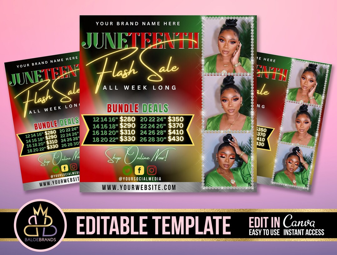 JUNETEENTH Sale Flyer, Editable Template, June Teenth Template Canva ...