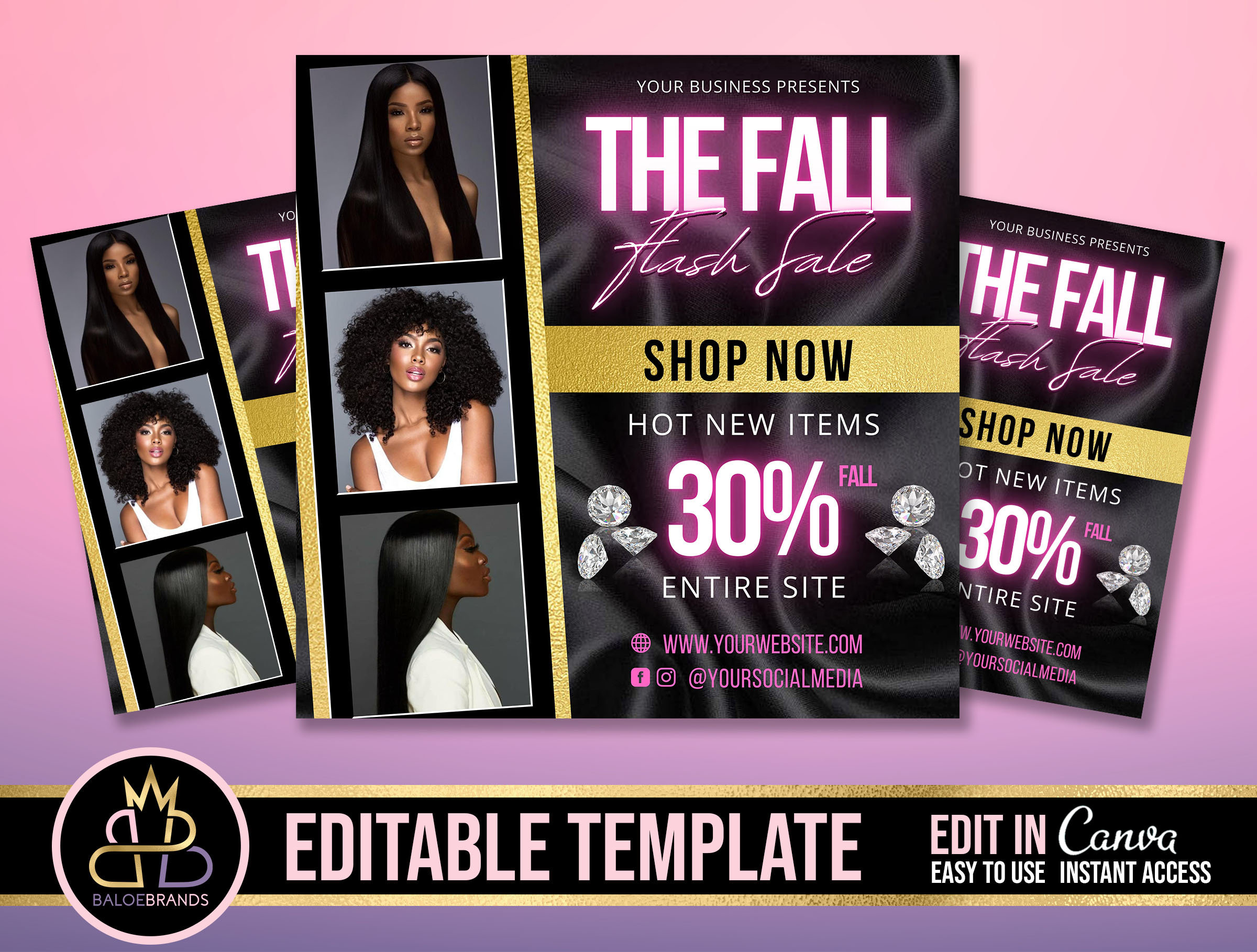 Fall Sale Flyer, Autumn Fall Flyer, Editable Template, Flash Sale ...