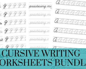 CURSIVE Worksheets Uppercase and Lowercase Cursive Letters - Etsy