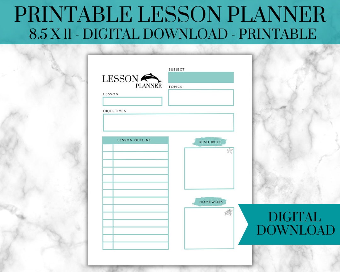 Lesson Planner Printable. Printable Lesson Planner. Teacher Planner ...