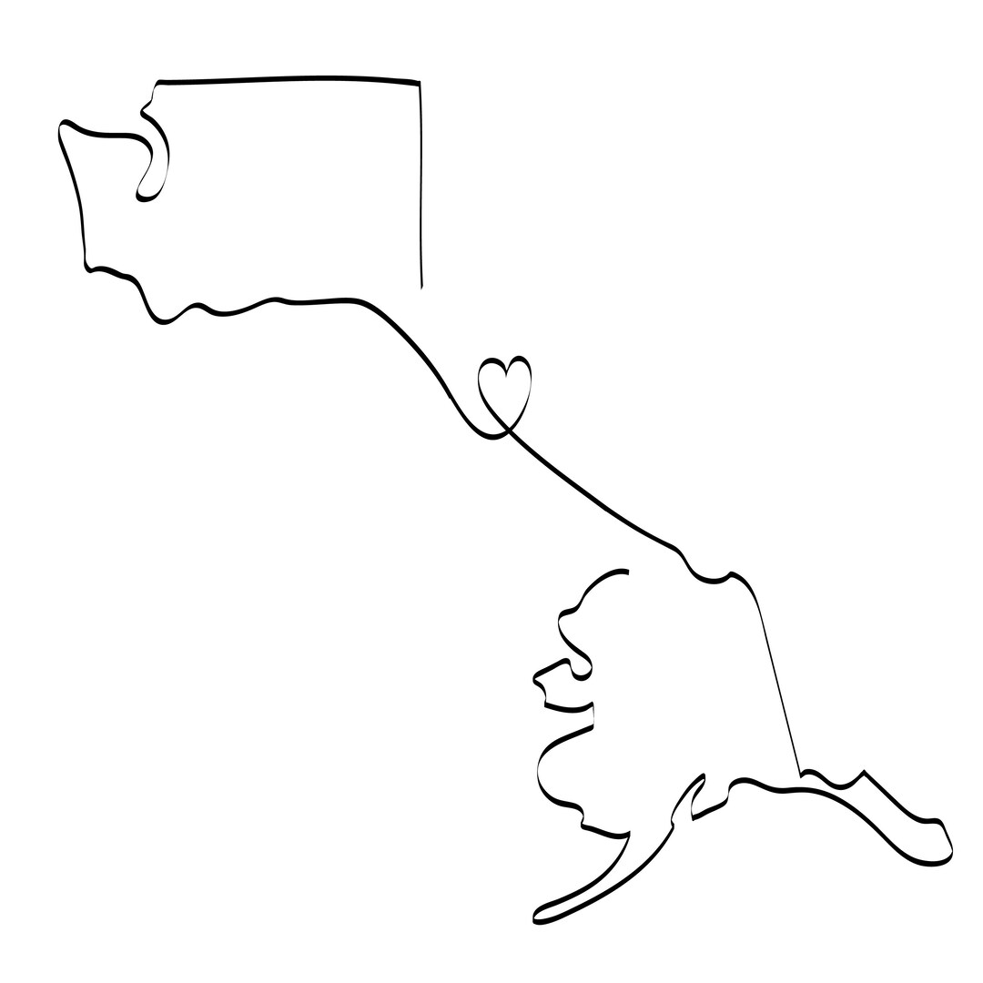 Washington to Alaska Line Art Downloadable PNG File - Etsy