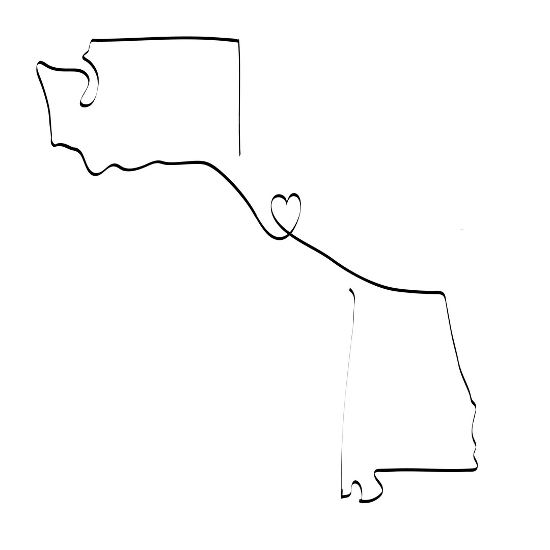 Washington to Alabama Line Art Downloadable PNG File - Etsy