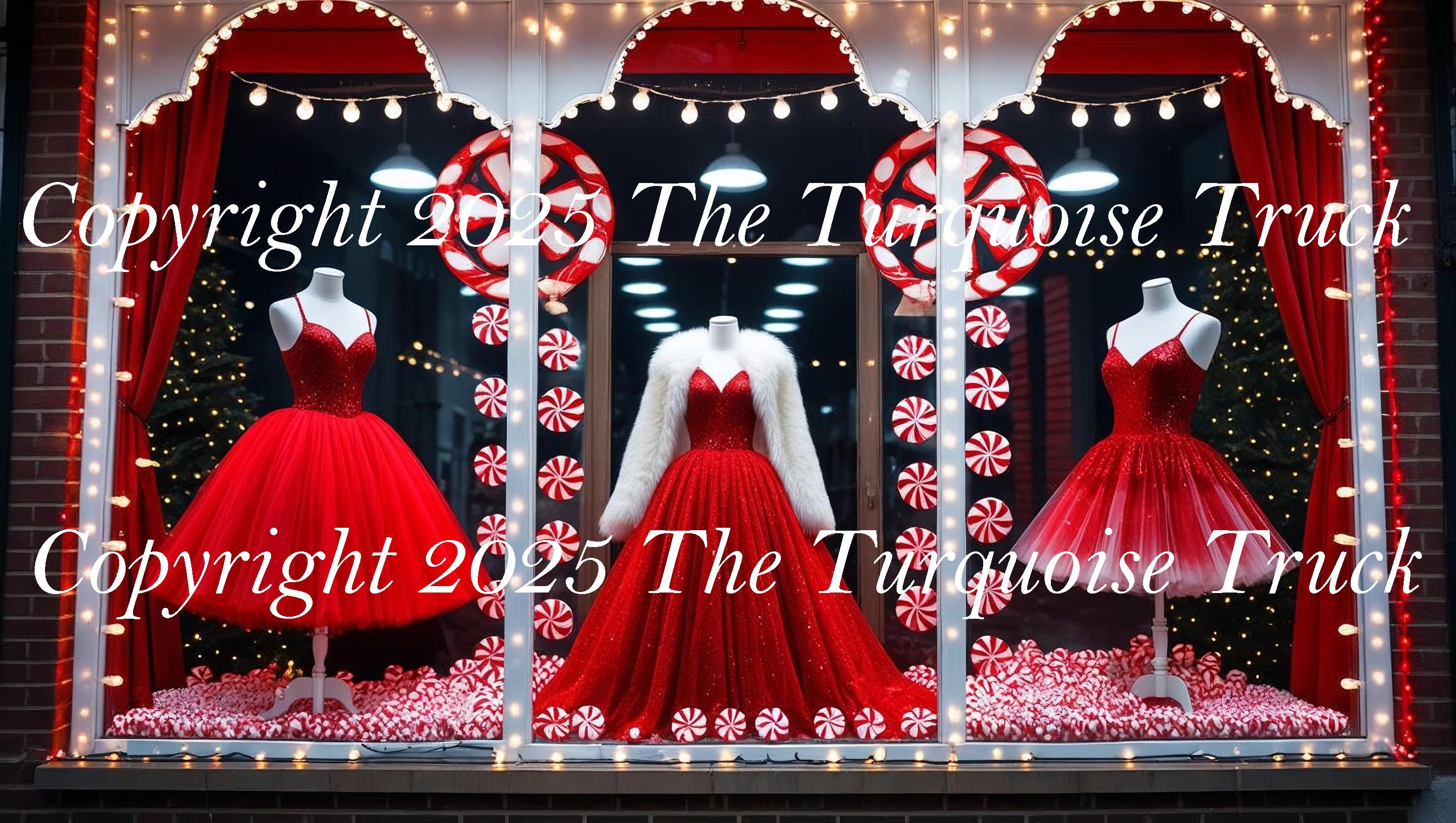 Beautiful Red Dresses Storefront Peppermint Red and White Gingerbread ...
