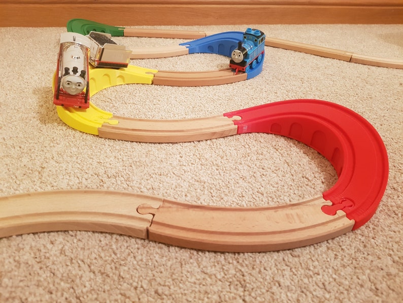 Banked 180 Degree Curve for Wooden Train Track Compatible - Etsy