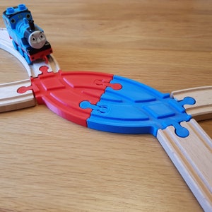 Double Track Crossover for Wooden Train Track, Compatible With Brio ...