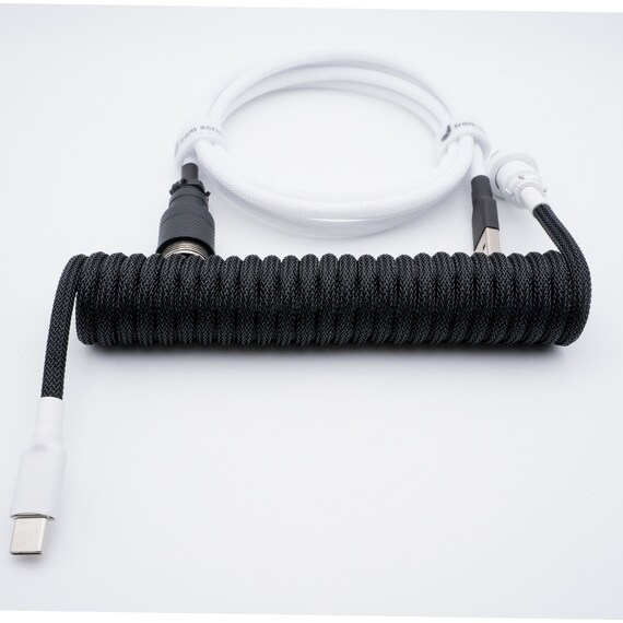PREMADE IN STOCK Black Coil Split Mechanical Keyboard Cable - Etsy