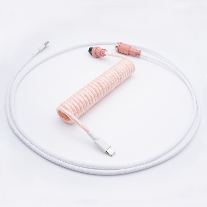 PREMADE IN STOCK Pretty Peach Mechanical Keyboard Cable - Etsy