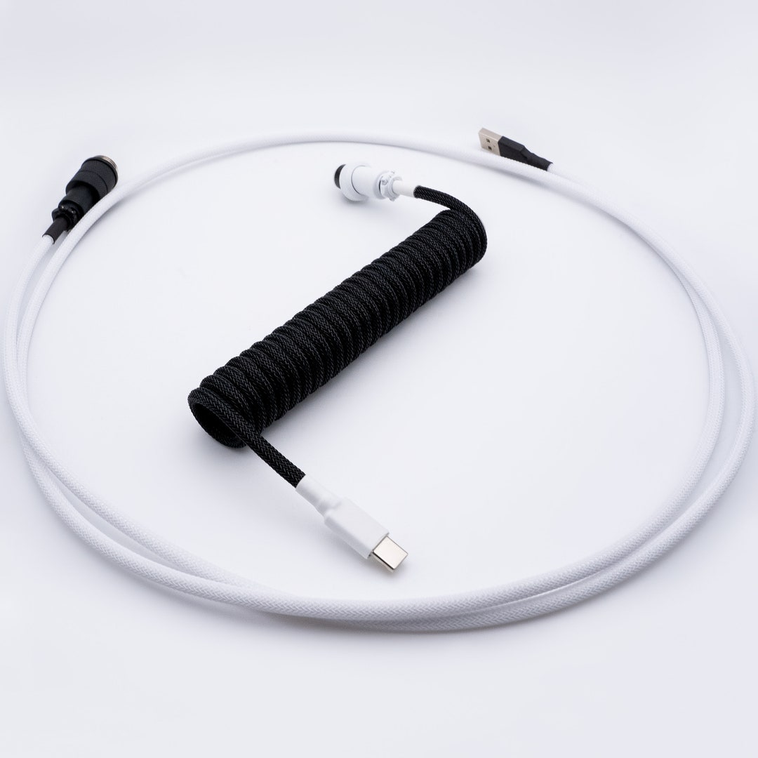 PREMADE IN STOCK - Black Coil Split Mechanical Keyboard Cable - Etsy