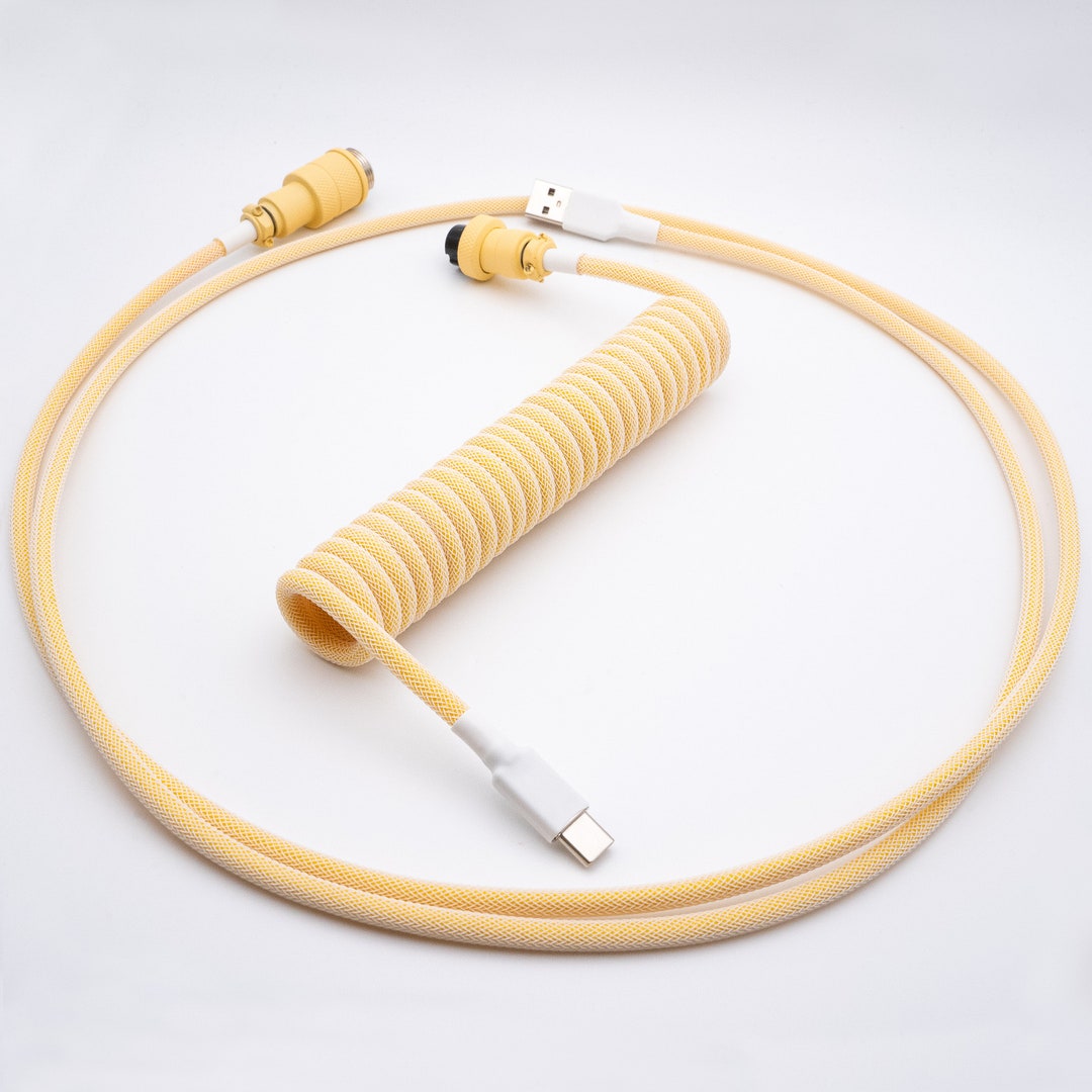 PREMADE IN STOCK - Pastel Yellow Mechanical Keyboard Cable - Etsy