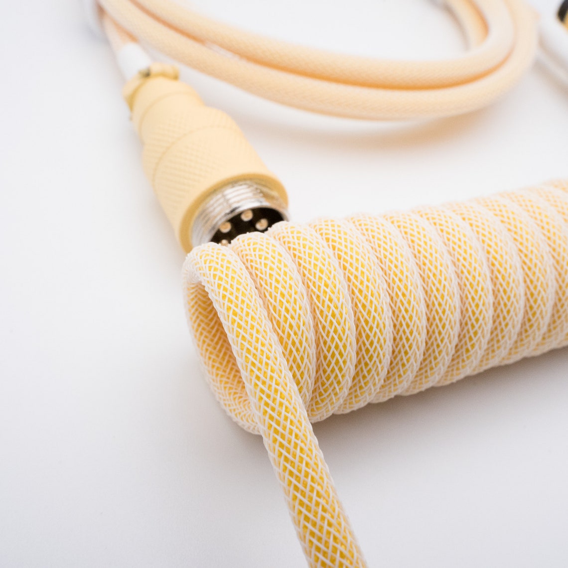 PREMADE IN STOCK - Pastel Yellow Mechanical Keyboard Cable - Etsy