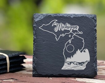 Detroit Street Map Coasters, Detroit Decor, Housewarming, Detroit MI ...