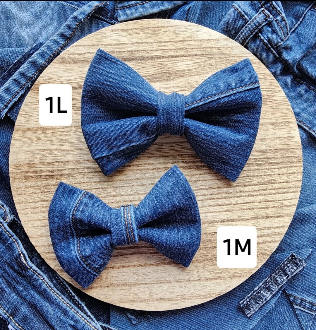 Upcycled Denim Dog Bowties - Etsy