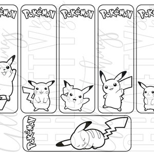 Pokemon Printable Coloring Bookmarks - 2 PDF Files - 77 Individual ...