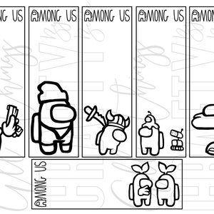 Among Us Printable Coloring Bookmarks - 1 PDF File - 34 Individual ...