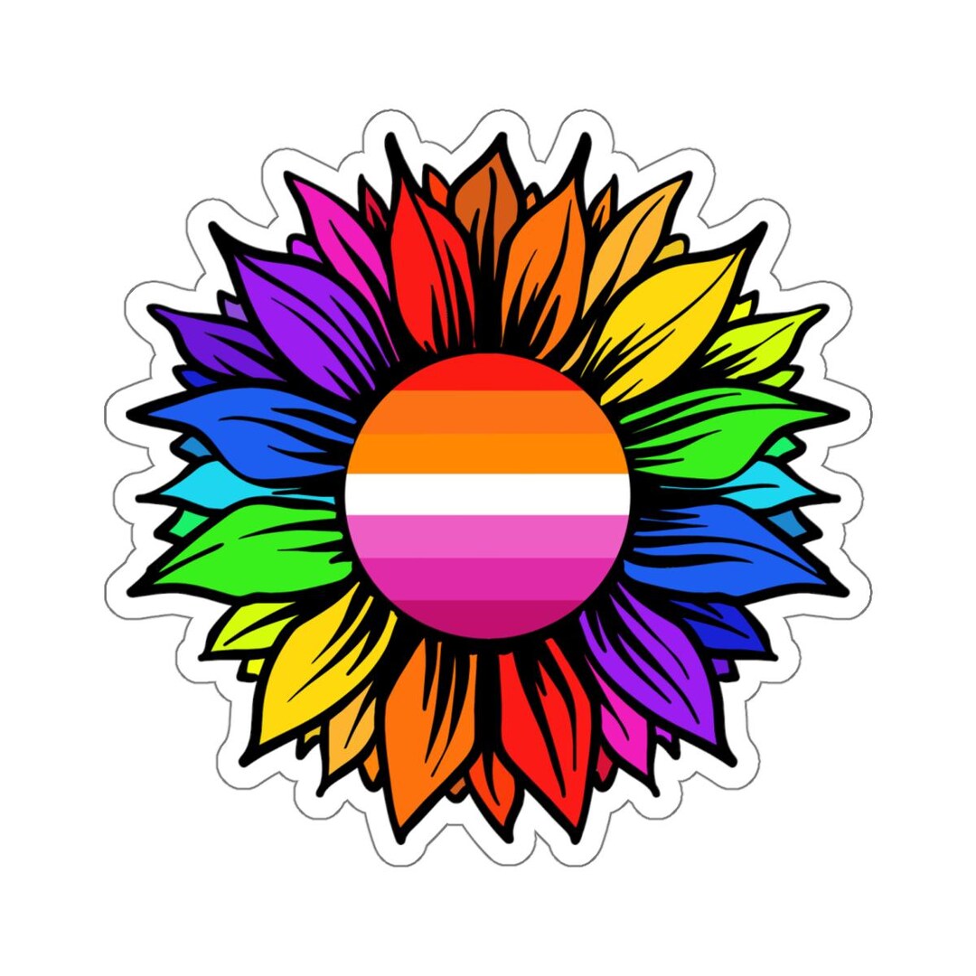 Lesbian Pride Flower Sticker, Pride Kiss-cut Sticker - Etsy