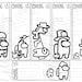 Among Us Printable Coloring Bookmarks - 1 PDF File - 34 Individual ...