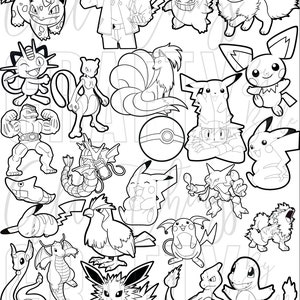 Pokemon Coloring Sheets 78 Digital PDF Coloring Pages - Etsy
